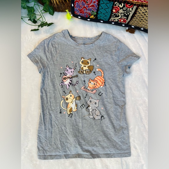Cat & Jack | Shirts & Tops | Cat Jack Musical Cats Gray Tshirt | Poshmark